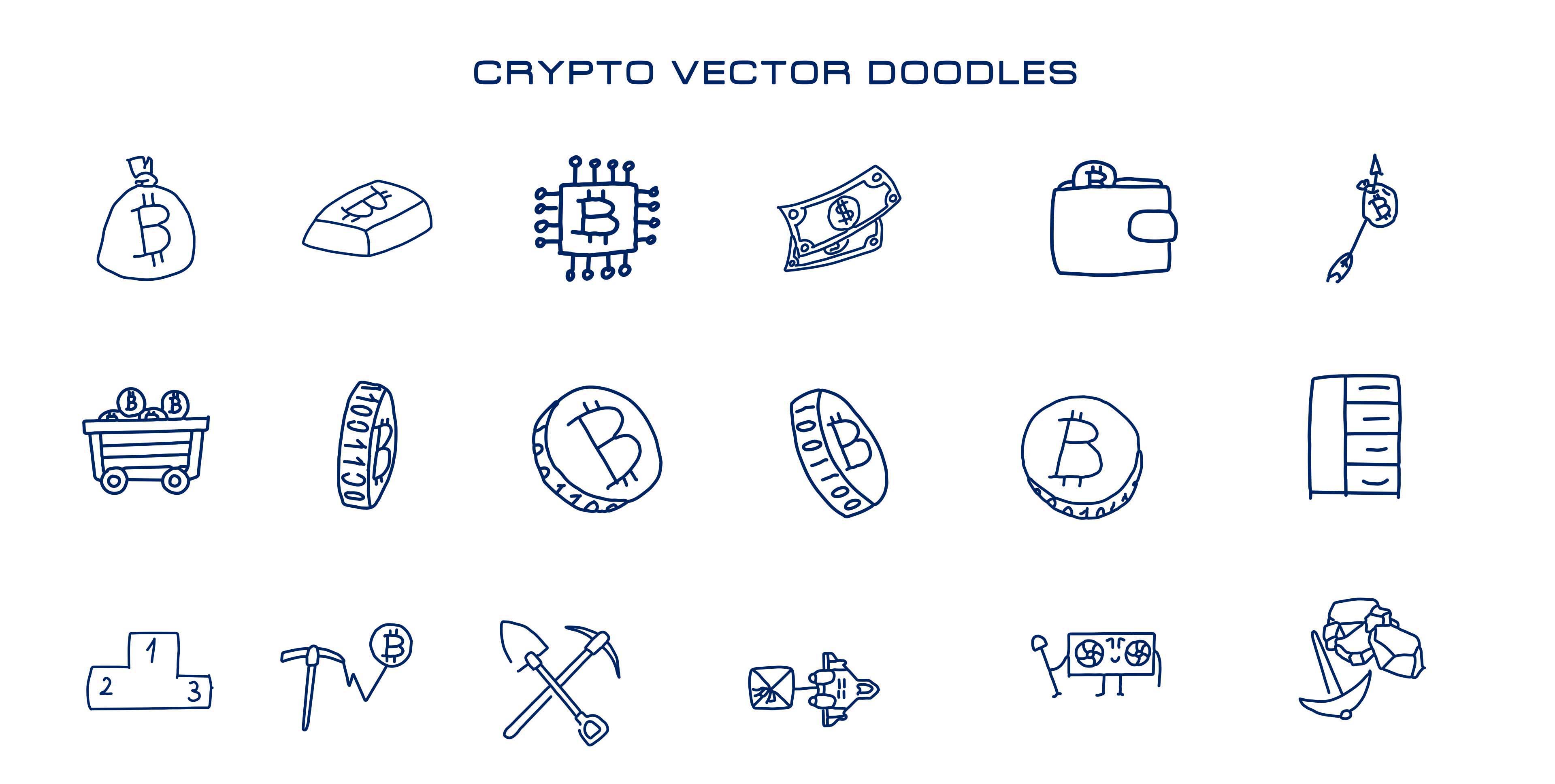Crypto Vector Doodles Pack 40+ for After Effects | FVS Templates